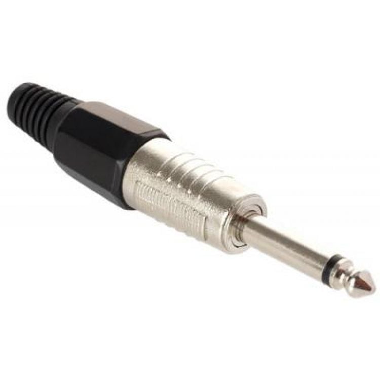 Plug 6,3 mm monoaural, reforzado, negro Steren Tienda e