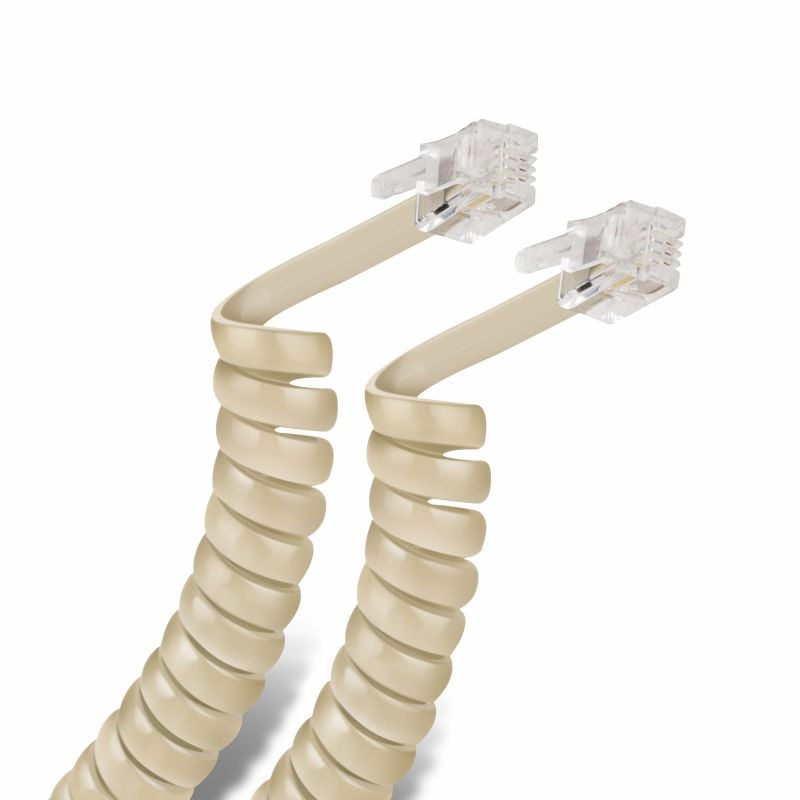 Cable espiral plug a plug RJ9 de 4.5m - Auricular telef