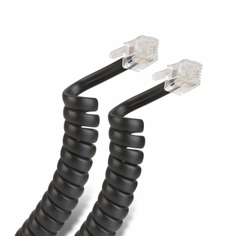 Cable Espiral Plug RJ9 de 4.5m para Auricular Telefónic
