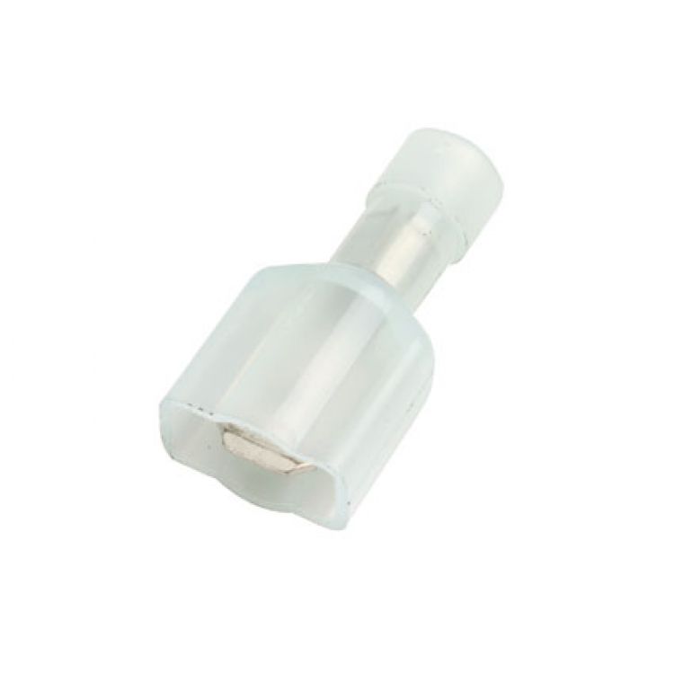 Terminal de latón tipo faston, macho, con forro complet