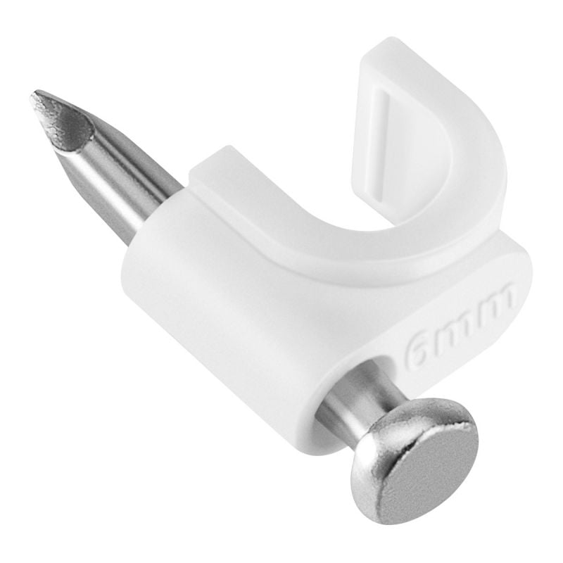50 grapas para cable coaxial RG59, clavo de 3/4 , blanc