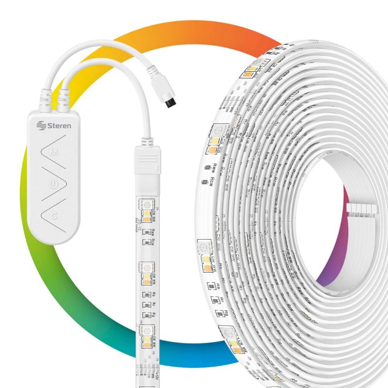 Tira LED Wi-Fi multicolor RGB+W de 5 m para exterior co