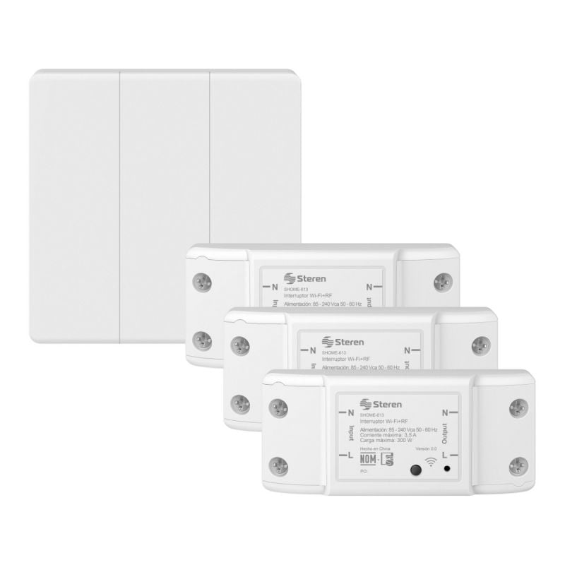 Apagador inalámbrico RF cinético triple Steren Tienda e