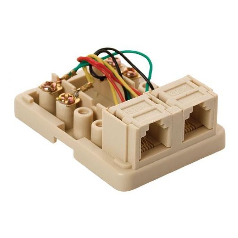 Roseta telefónica con 2 jack RJ11 de 4 contactos Steren