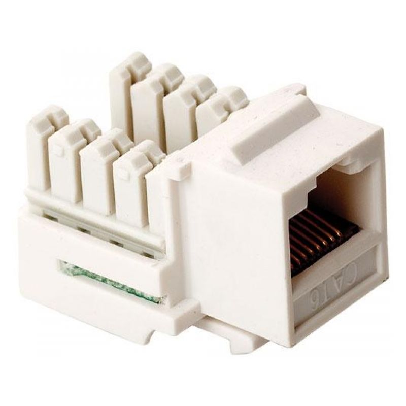 Jack RJ45 de 8 contactos a 90° CAT 6, tipo Keystone, bl