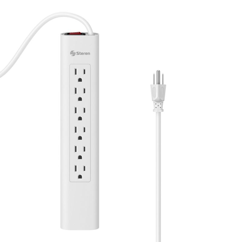 Multicontacto de 6 salidas verticales y cable extra lar