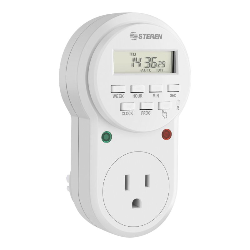 Temporizador (timer) digital de 8 eventos Steren Tienda