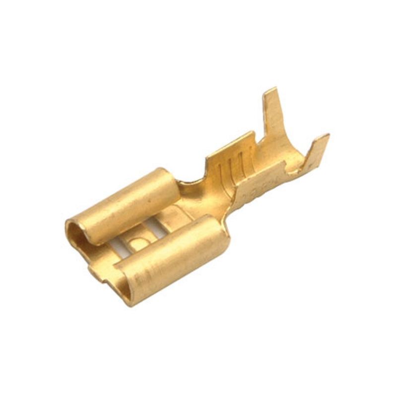 Terminal de latón tipo faston, hembra, desnuda, de 1/4