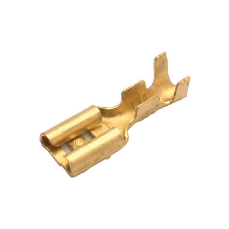 Terminal de latón tipo faston, hembra, desnuda, de 3/16