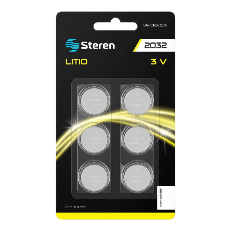 6 pilas de litio tipo botón “CR2032” Steren Tienda en L